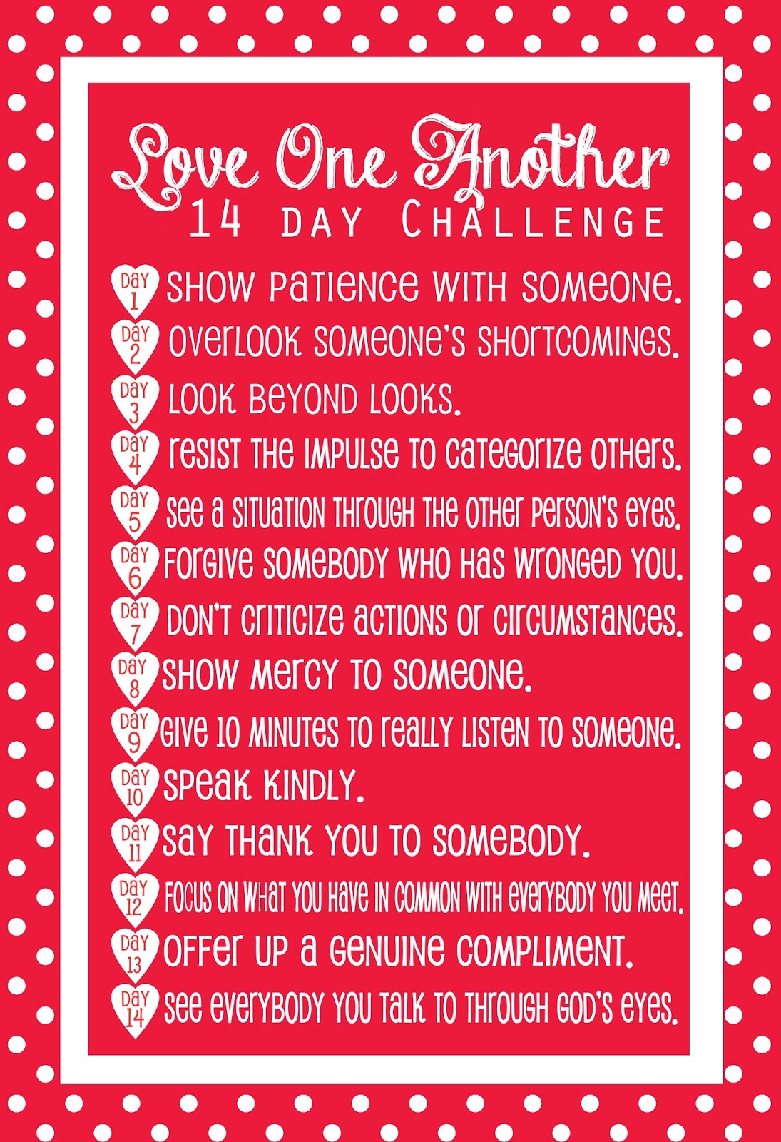 CreateJoy2Day: Love One Another- 14 Day Challenge