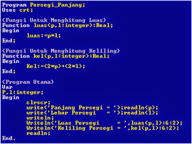 Dasar Pemrograman Komputer: Fungsi Dalam Pascal