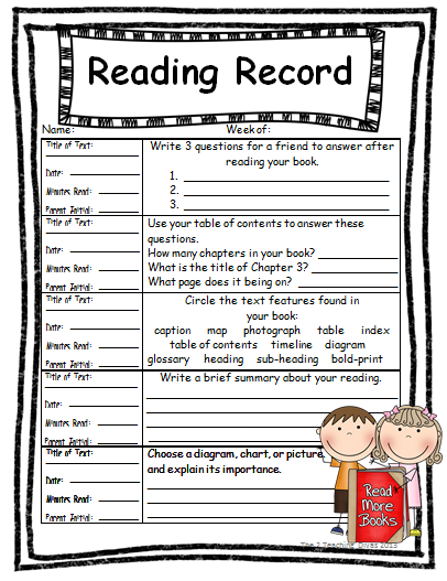 The 2 Teaching Divas: Weekly Reading Records!