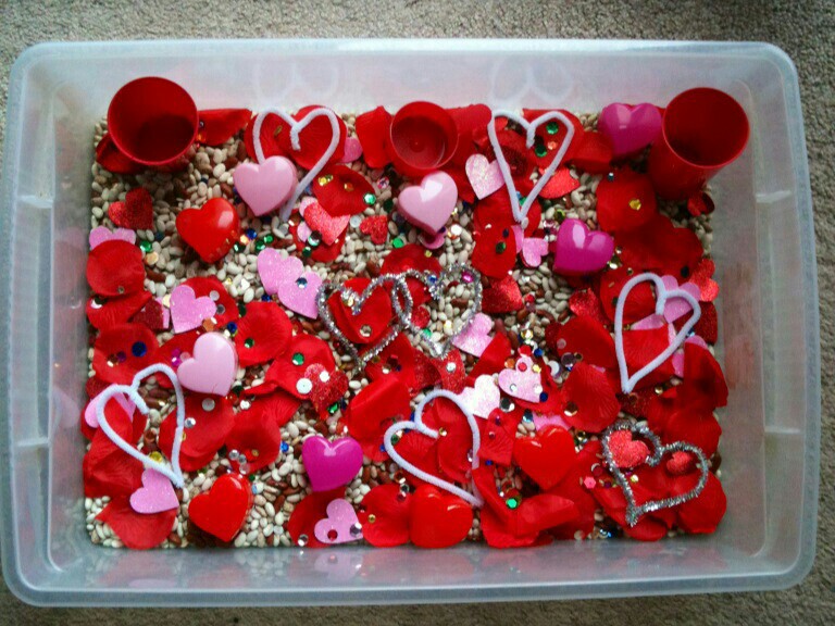 For the Love of Learning: Love Is In The Air... And In Our Sensory Bin!