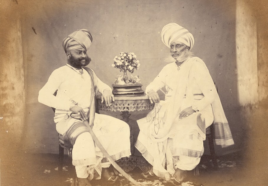Studio portrait of two Rajputs, Bombay ~ Ancient photos of India