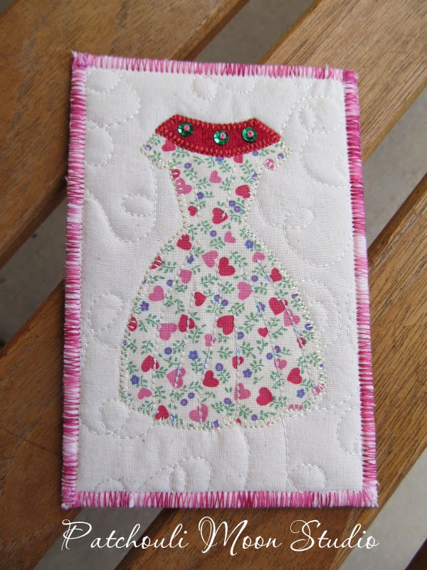 Patchouli Moon Studio: More Fabric Quilted Postcards