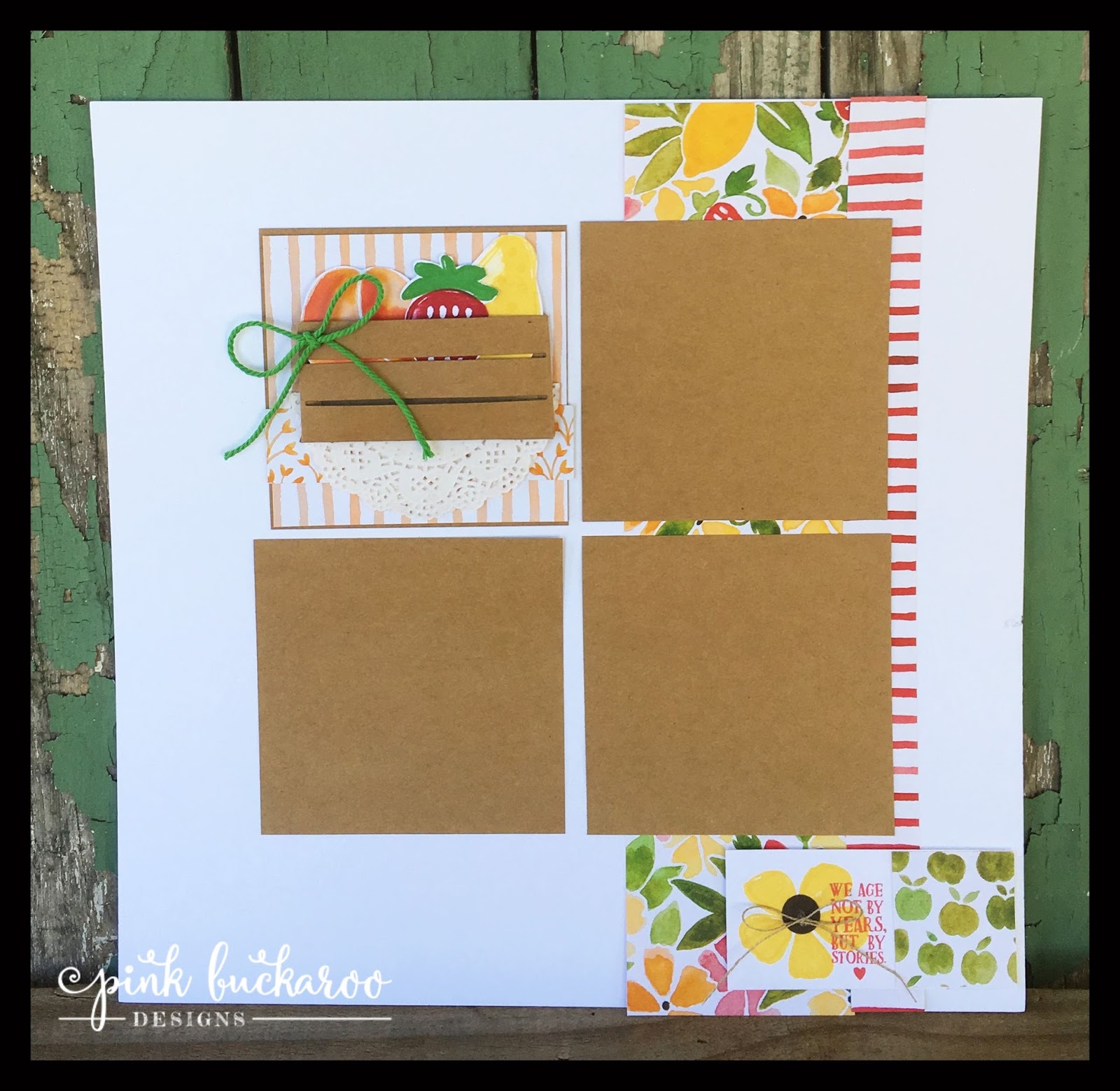 Fresh Fruit and Fruit Stand Scrapbook Page (Stamp Club to Go!) - Pink ...