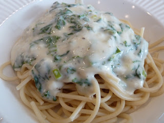 Christine's Kitchen Chronicles: Creamed Chard and Spring Onion Pasta