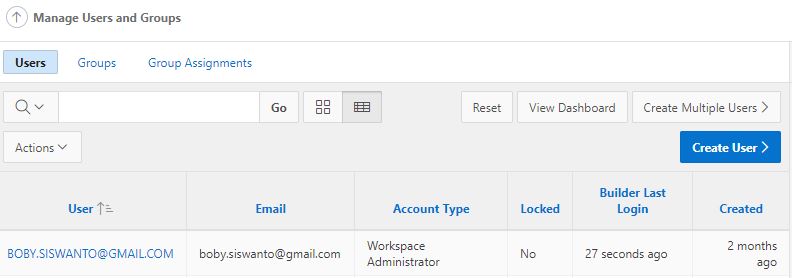 How To Create Workspace User In Oracle Apex Learning Database By Example