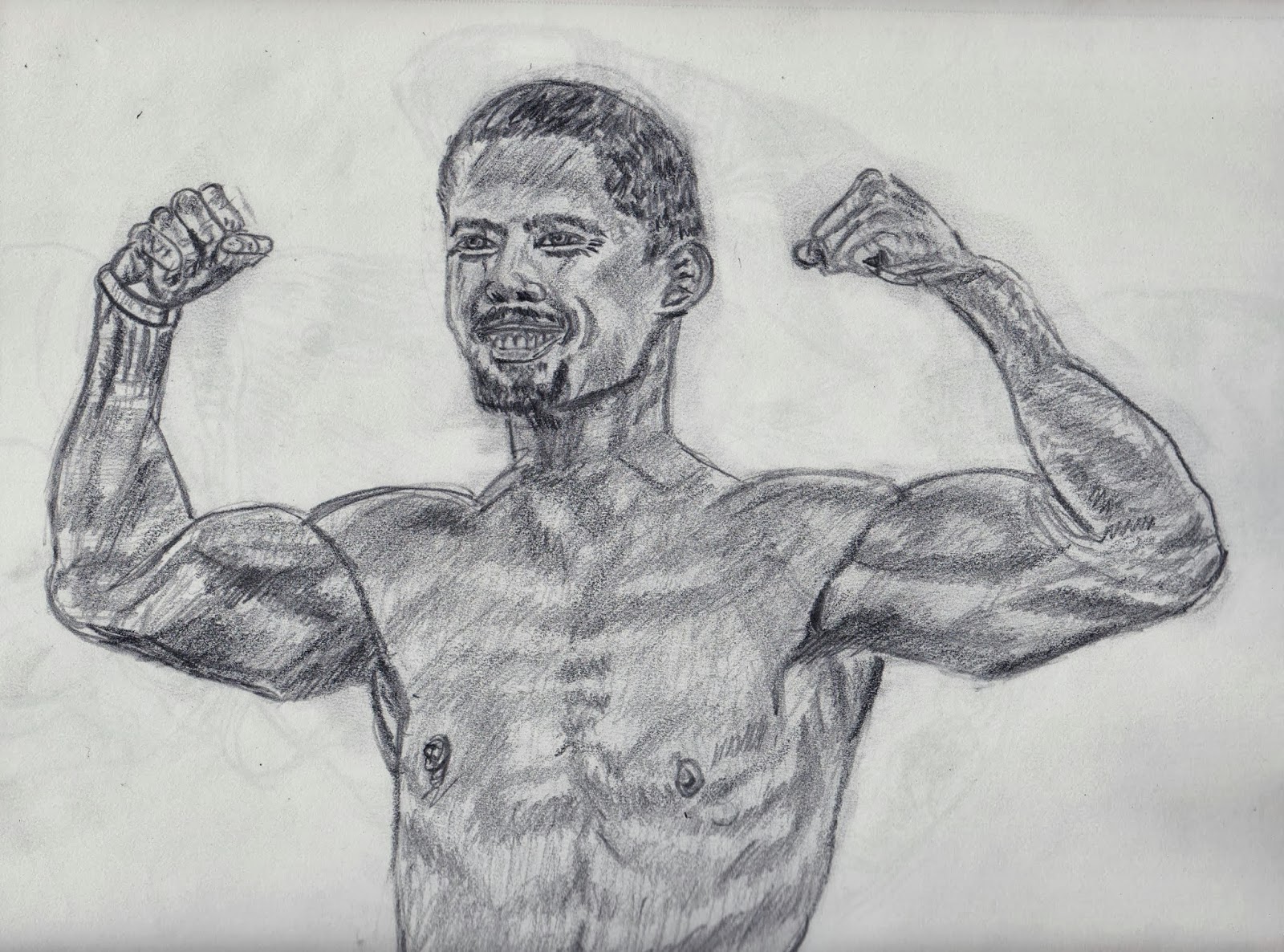 MMA Cartoon: Mark Munoz drawing