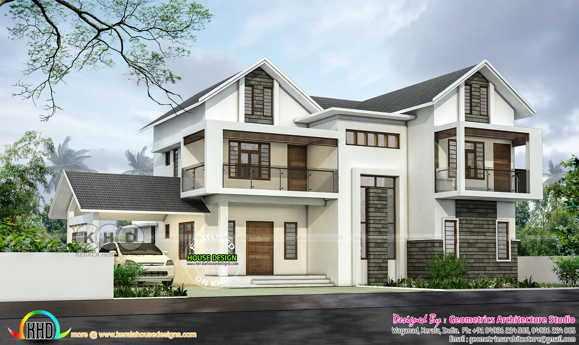 October 2018 house designs starts here - 4 BHK mixed roof house ...