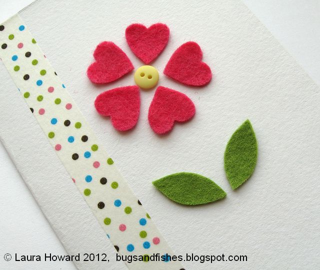 Bugs and Fishes by Lupin: DIY Felt Flower Card
