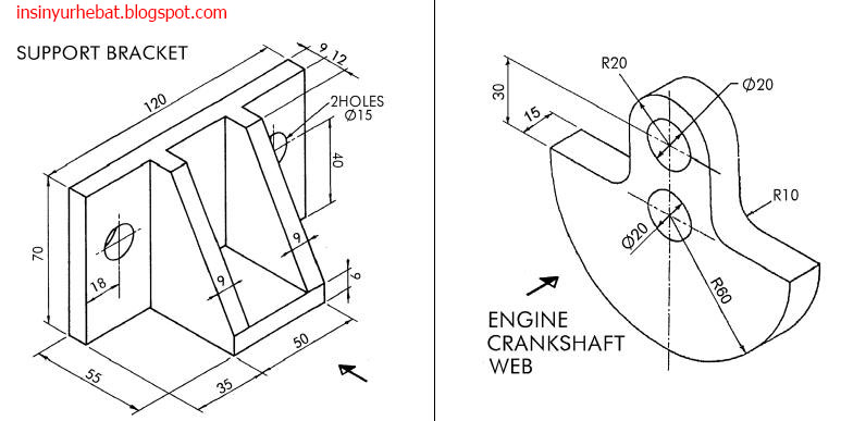 Soal Soal Latihan Drawing Autocad (3 Dimensi)