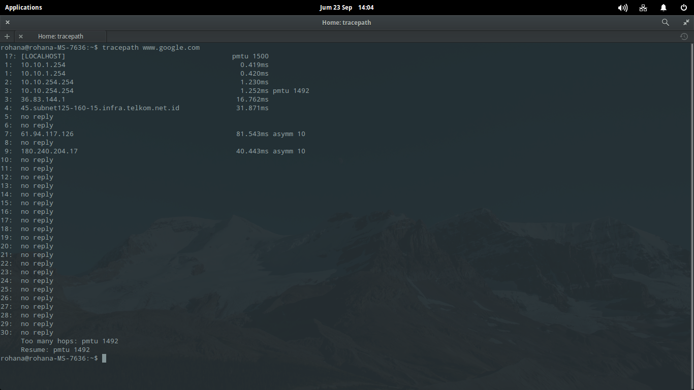 Belajar Komputer: Mengecek Rute Paket Menggunakan Traceroute di Linux.