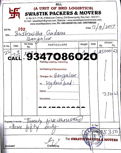 Packers and Movers Bill Format Download 9347086020: Packers Movers Bill ...