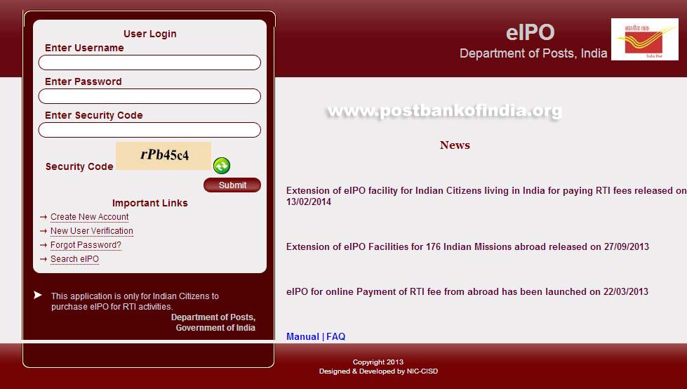 System Administrator Nagpur: eIPO(Electronic Indian Postal Order); Easy ...