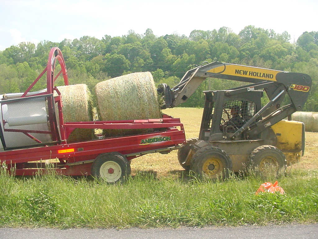 Gardening along the creek...: Long White Worm of Hay Bales