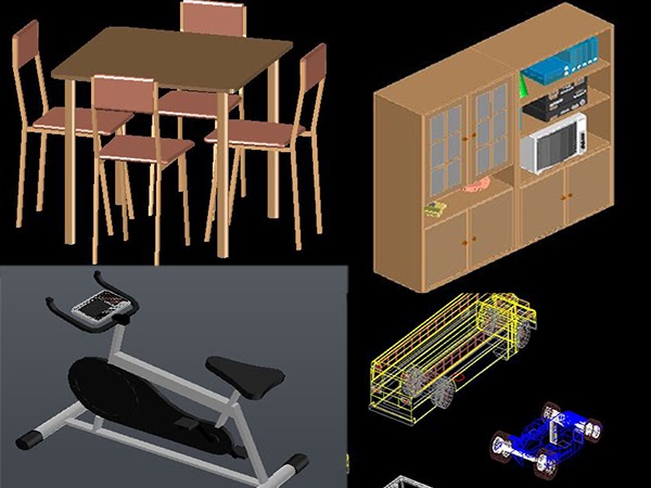 Planos gratis: Bloques 3d de autocad
