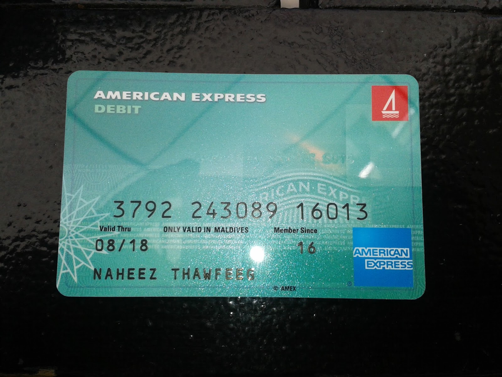 Naheez Thawfeeg's Blog: Got my first Amex Debit Card and first payment