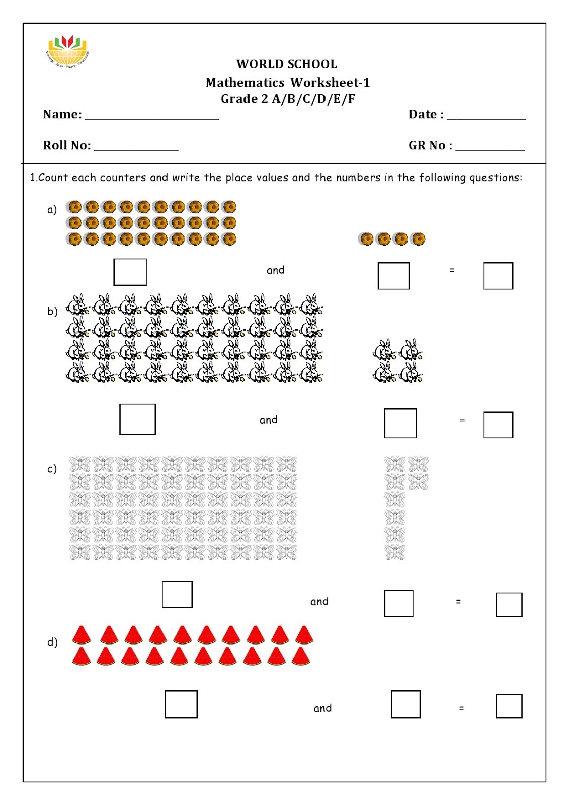 Birla World School Oman: Homework for Grade 2 as on 16/09/2018
