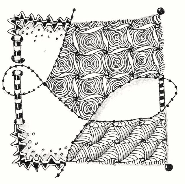An Artist Labyrinth: Ginny Stiles CZT: Diva's Challenge: Zentangle String # 004