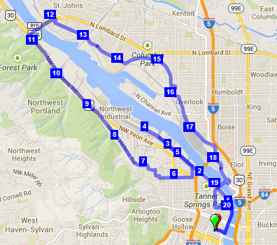 Thomas' Blog: PORTLAND MARATHON COURSE TWENTY MILER