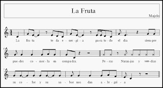 Percepción y Expresión Musical: 1ª Canción: "LA FRUTA"