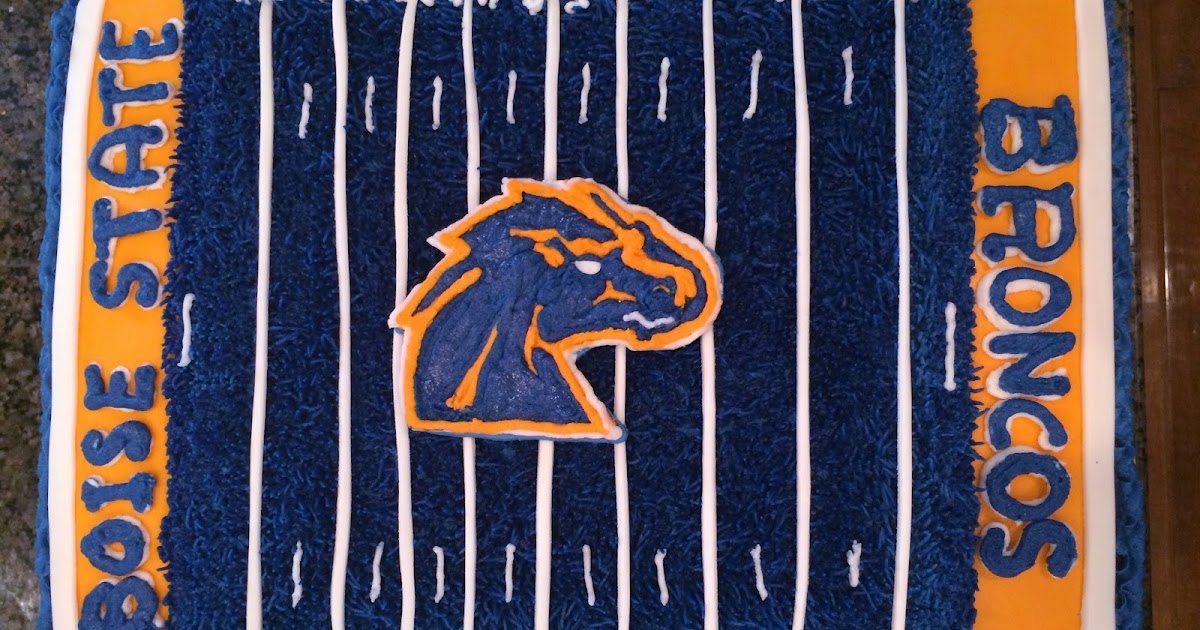 Cat's Cake Creations: Boise State Blue Turf Football Cake