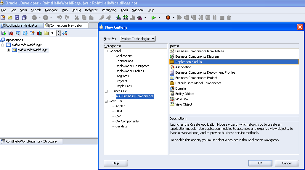 Oracle Application's Blog: Creating a Hello World Page in OAF