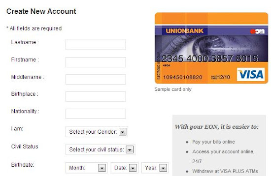 The Pinoy Informer: Online Application for Unionbank Ph EON Account