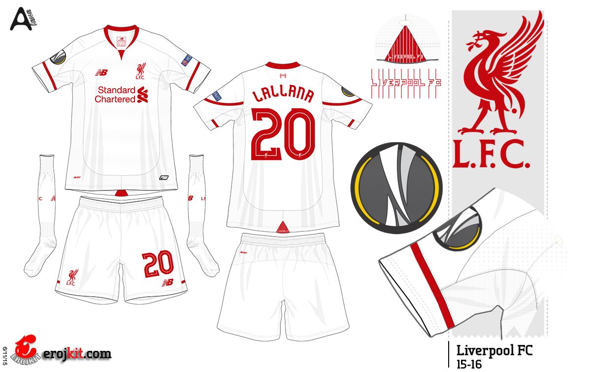 Kit Design, by eroj: 2015-16 Liverpool (Home, Away e Third)