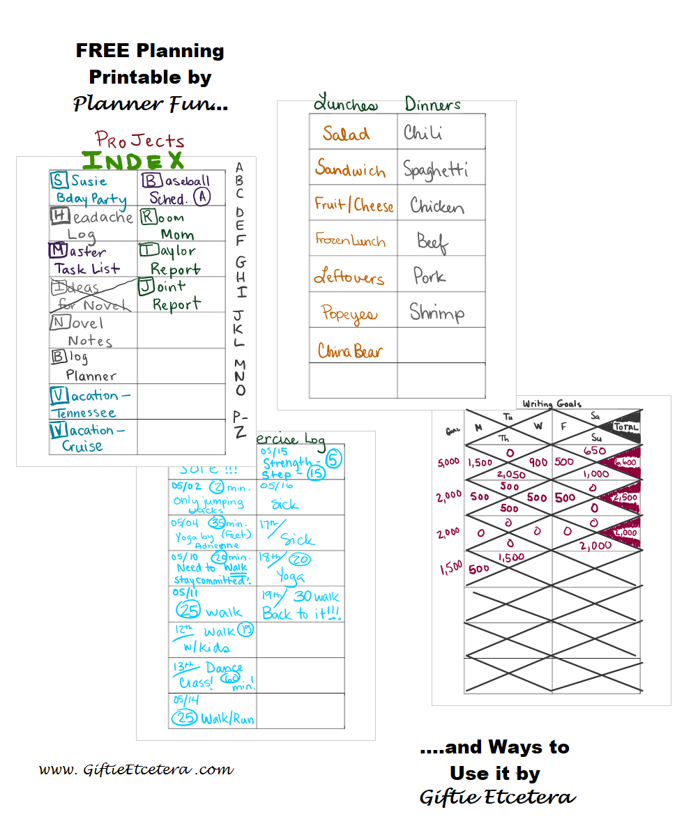 4 Uses for a Free Box Printable from Planner Fun | Giftie Etcetera: 4 ...