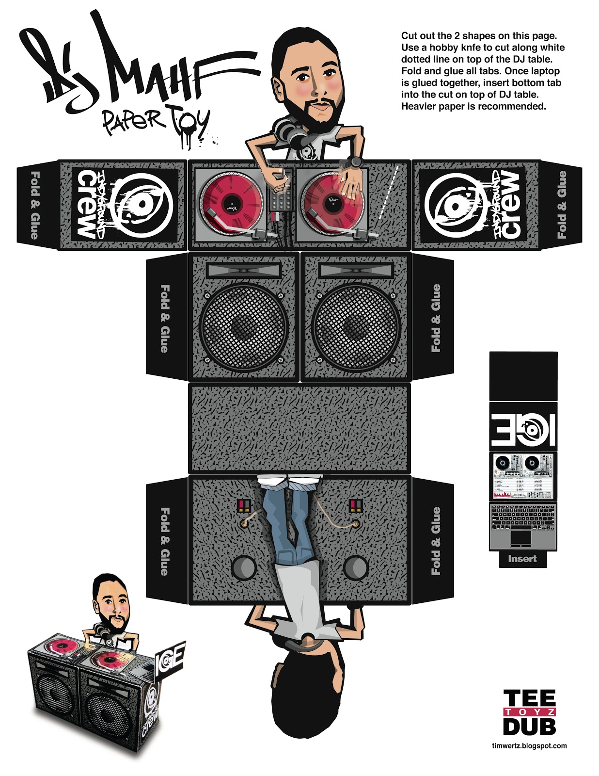 DJ MAHF :: Official Blog: Paper Toy by Tim Wertz!