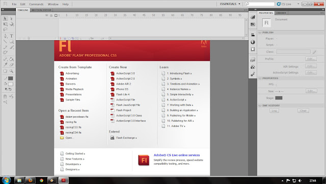 Galuh Meidaluna : Prak 1 – Mengenal Tampilan Adobe Flash Professional