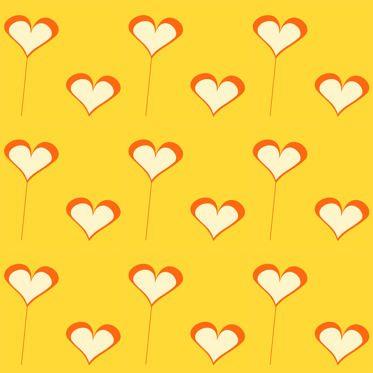 free printable yellow card and paper with hearts – ausdruckbare Karte ...