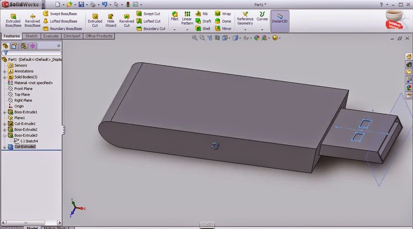 How to create USB Memory Easy Modelling in SolidWorks TUTORIAL ...