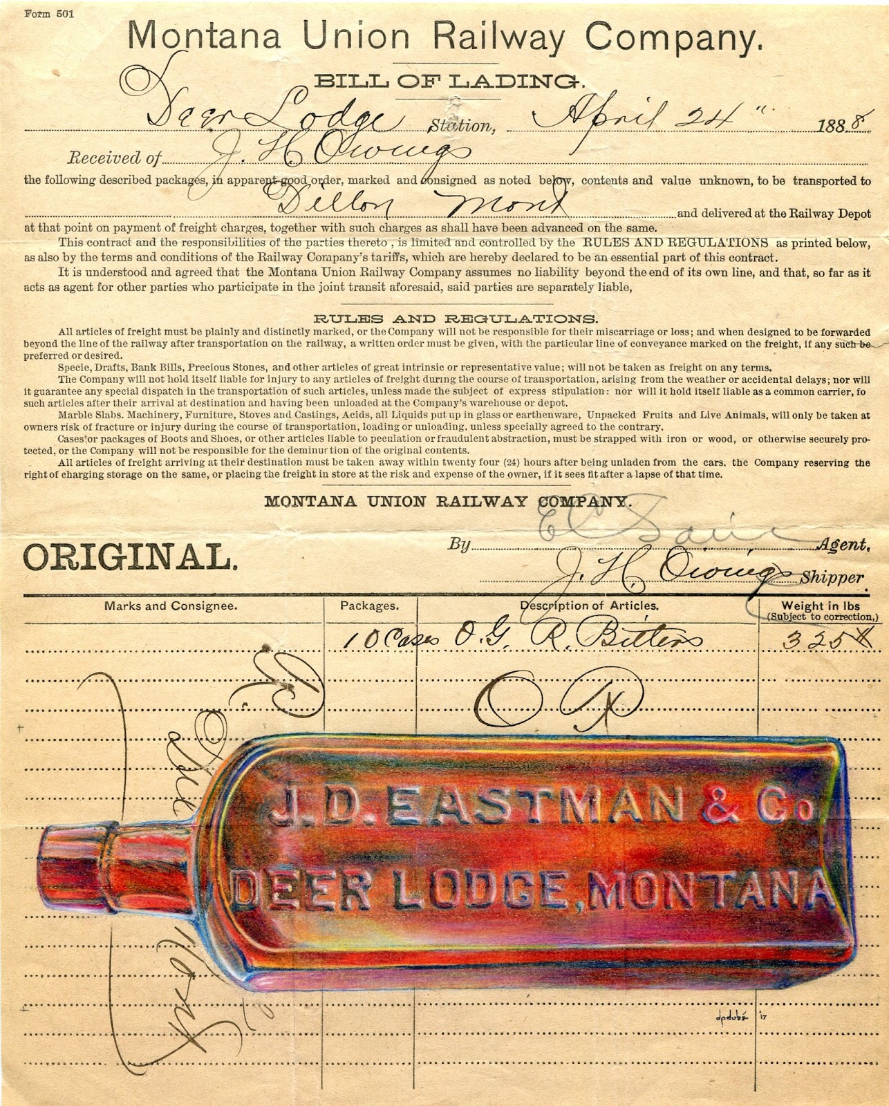 Old Paper Art: J. D. Eastman, Oregon Grape Root Bitters