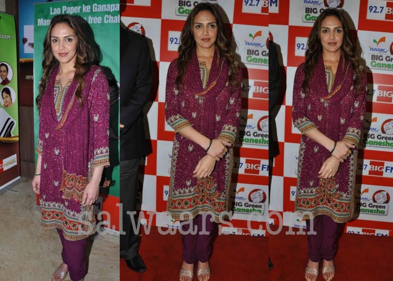 Isha Deol in Purple Color Salwar Kameez - Indian Dresses