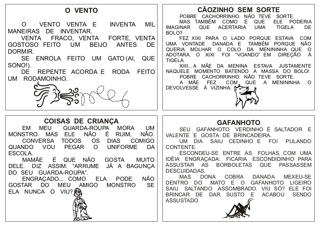 BAUZINHO DA WEB - BAÚ DA WEB : Pequenos textos para alfabetização 1º ...