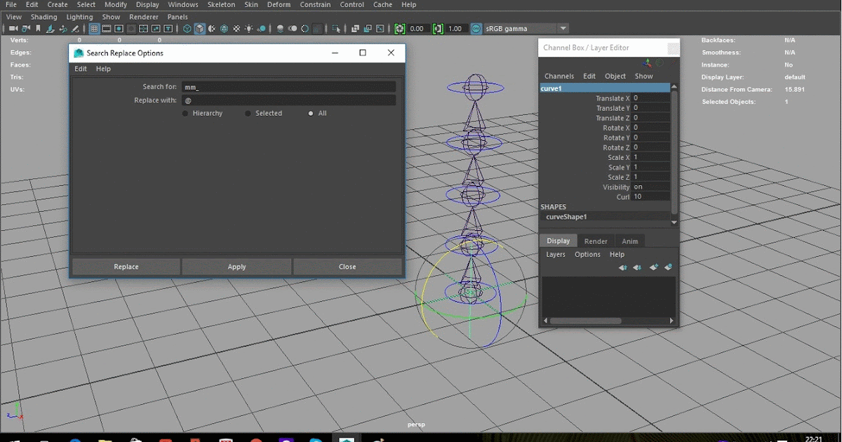 Character/Pipeline TD : Maya Search and Replace Names