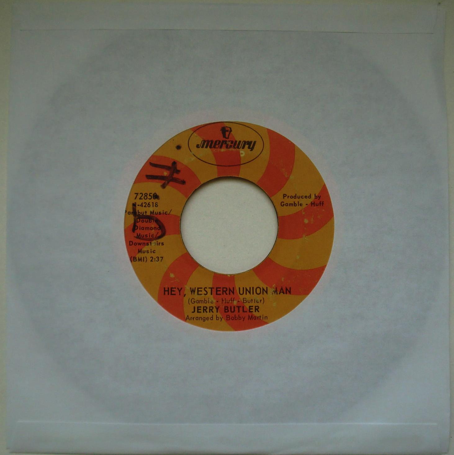 Private Release: Jerry Butler - (1968) Hey, Western Union Man 7''