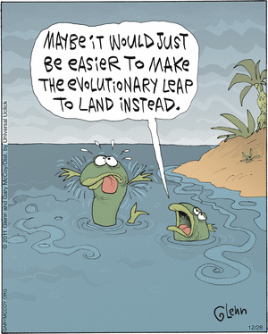 World of Cartoons and Comics: Evolution: water => land => air