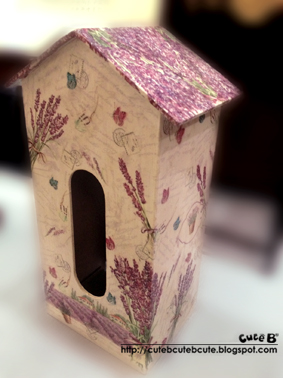 cuteb: Decoupage lavender wooden tissue box