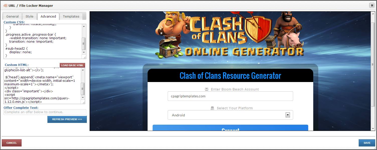 Free CPAGRIP Landing page: Online Generator Template for CPAGRIP