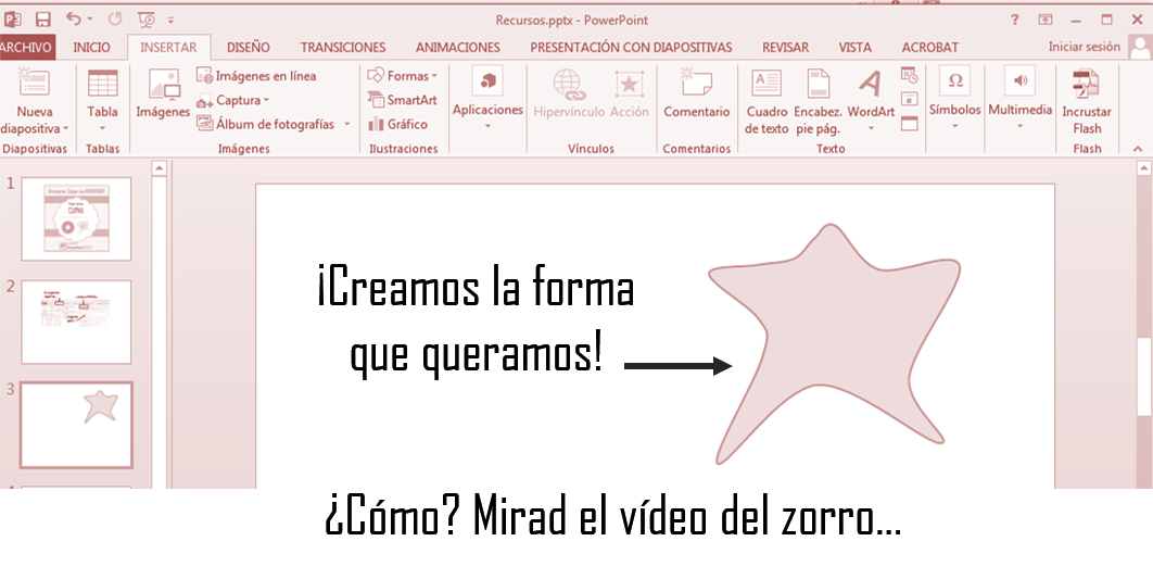 Minitutorial Powerpoint. Combinar formas: CURVA | Cortar, Coser y Crear