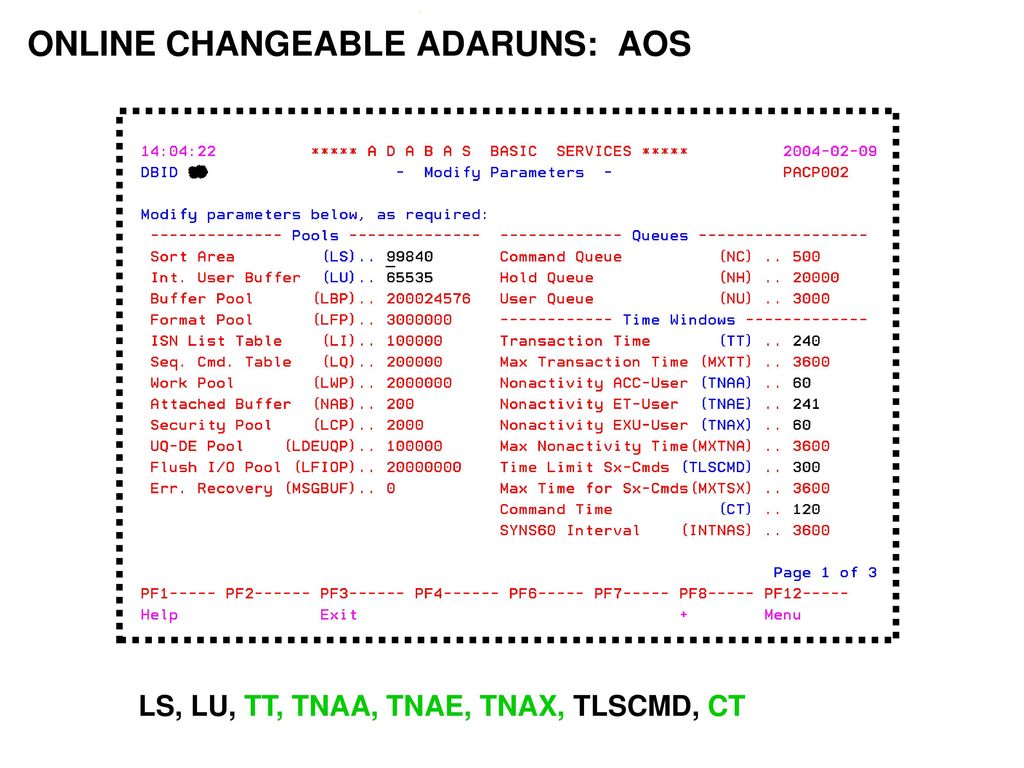 Parametro ADARUN Adabas ~ Adabas Mainframe