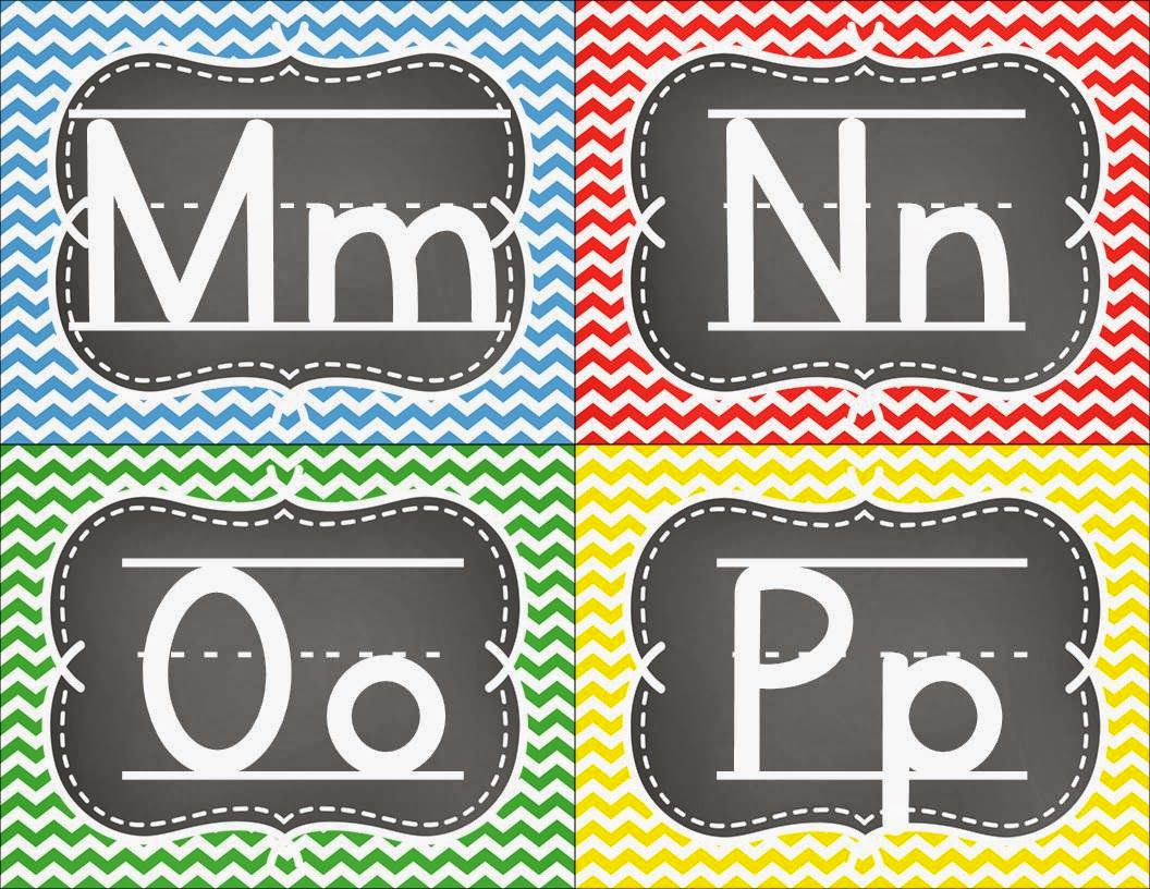 I Heart My Kinder Kids: ABC Word Wall Headers in Chevron & Chalkboard
