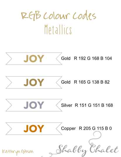 Shabby Chalet Studio 17: Metallic RGB Colours