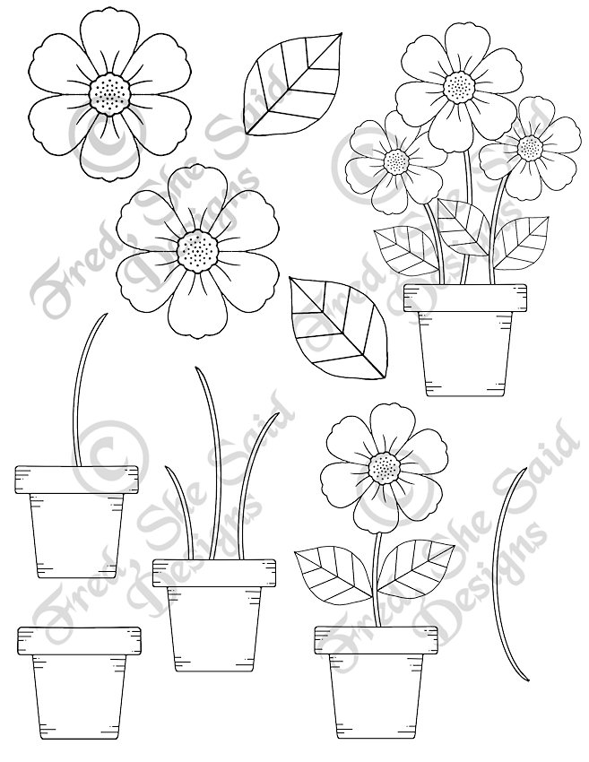 Fred, She Said Designs .... The Store: Happy Flowers DIGI & Rainbow SETS