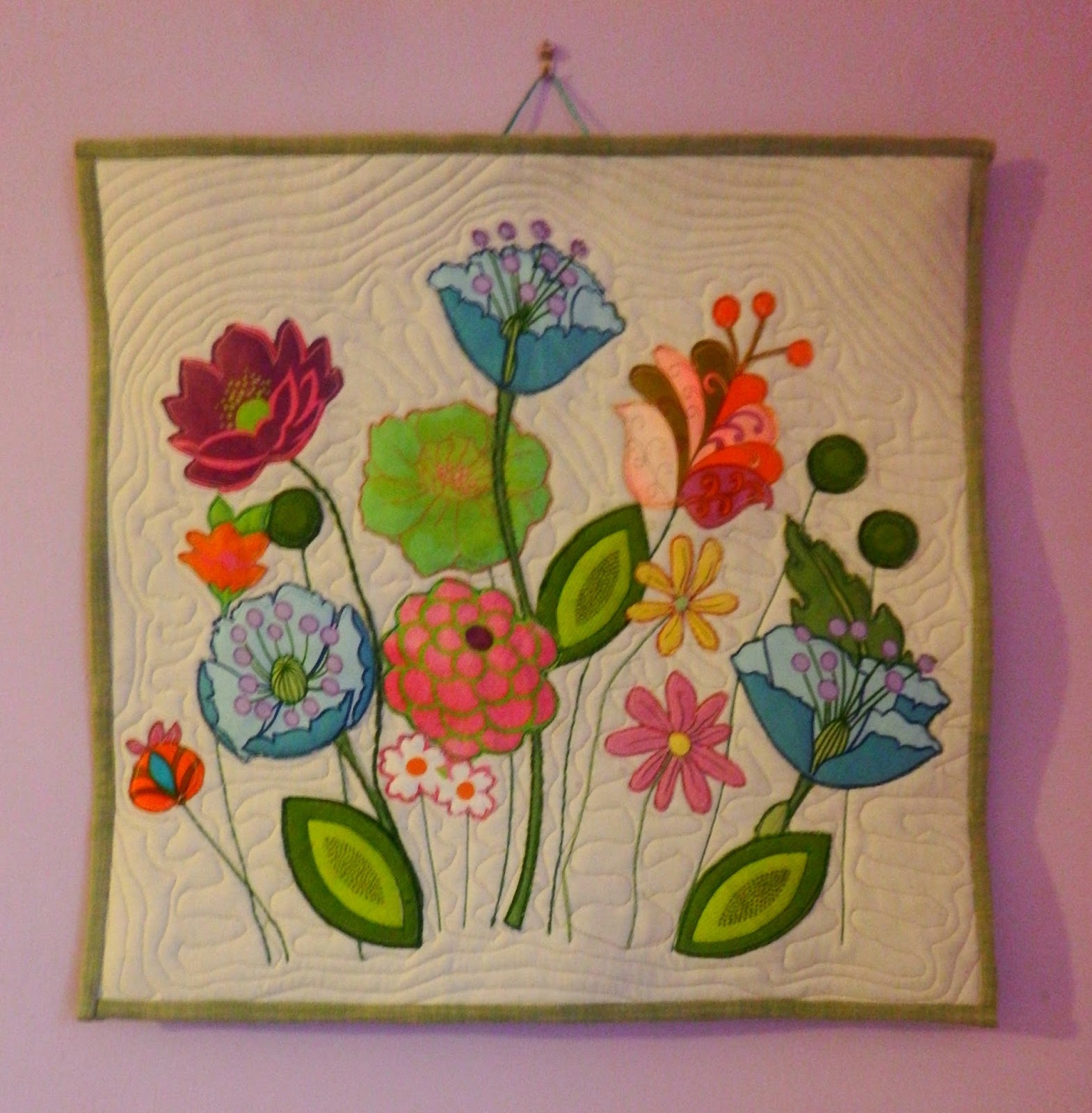 Wonky Patchwork: Flower Applique Mini Quilt
