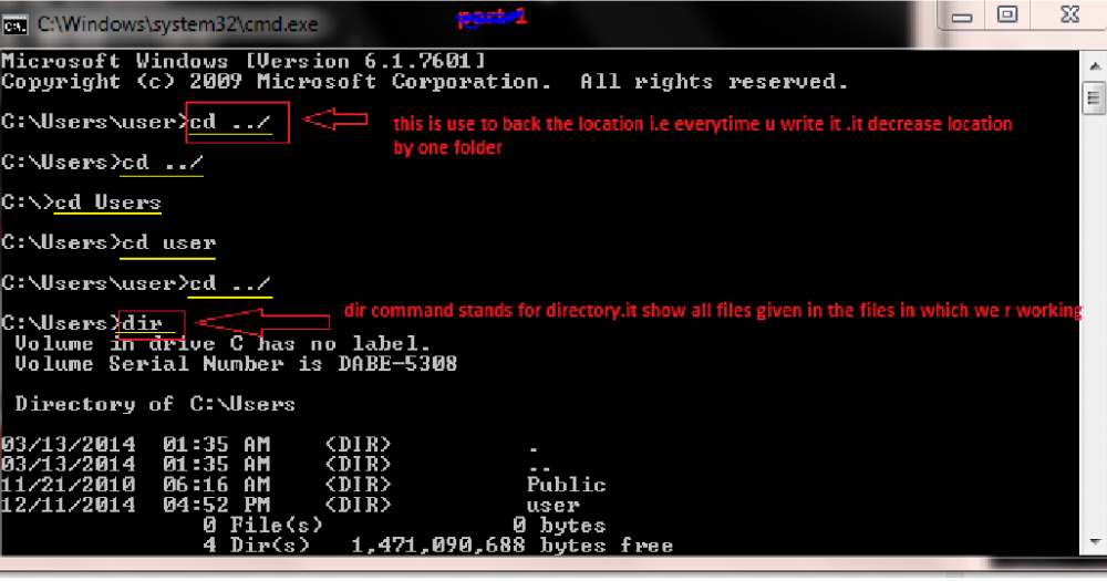 Simplified Computer Science Department BASIC COMMANDS IN COMMAND PROMPT
