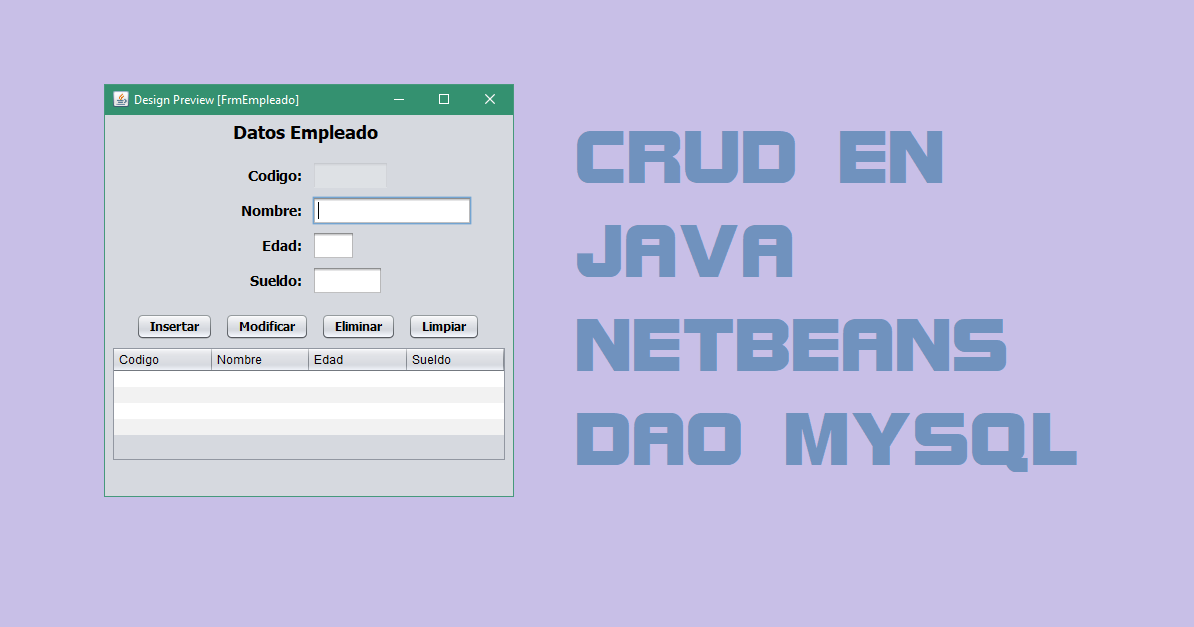 EL BLOG DE VICTOR ALVARADO: CRUD EN JAVA NETBEANS DAO MYSQL