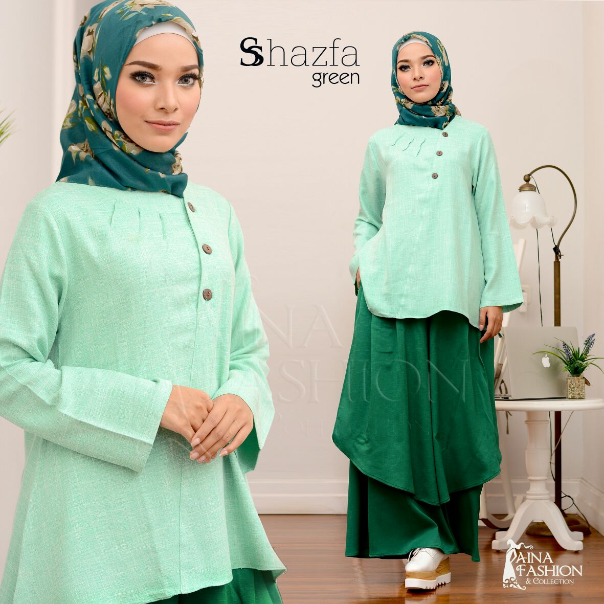 Baju Muslim Wanita Terbaru - Shazfa Set By Aina Fashion - LifeStyle Fashion
