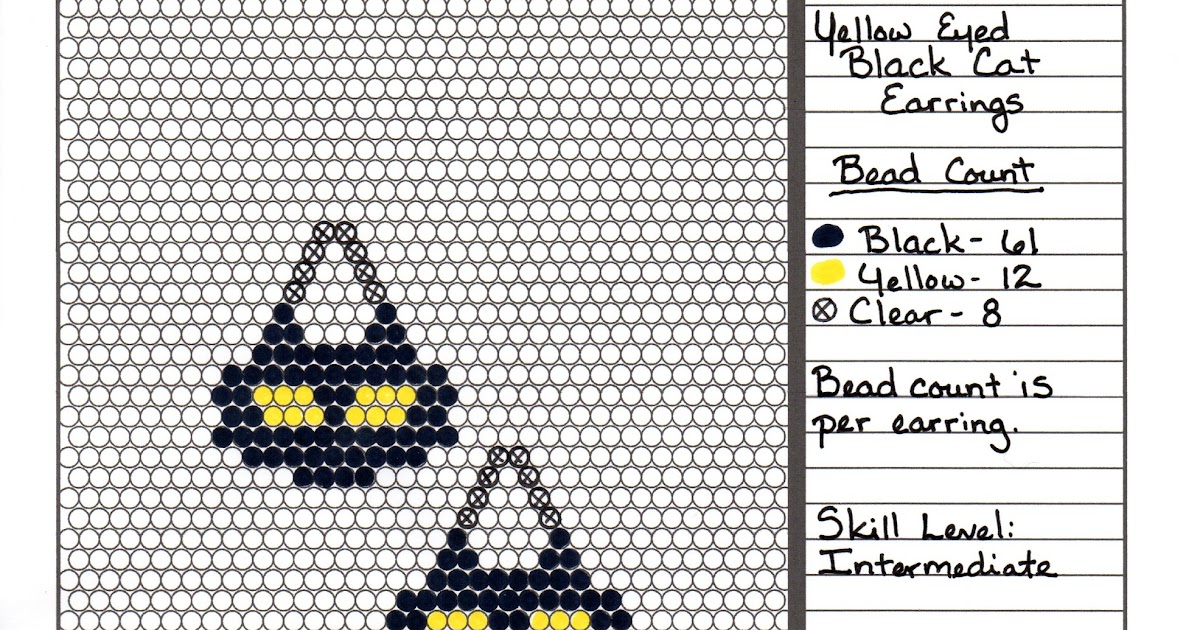 Brick Stitch Bead Patterns Journal: Yellow Eyed Black Cat Free Brick ...